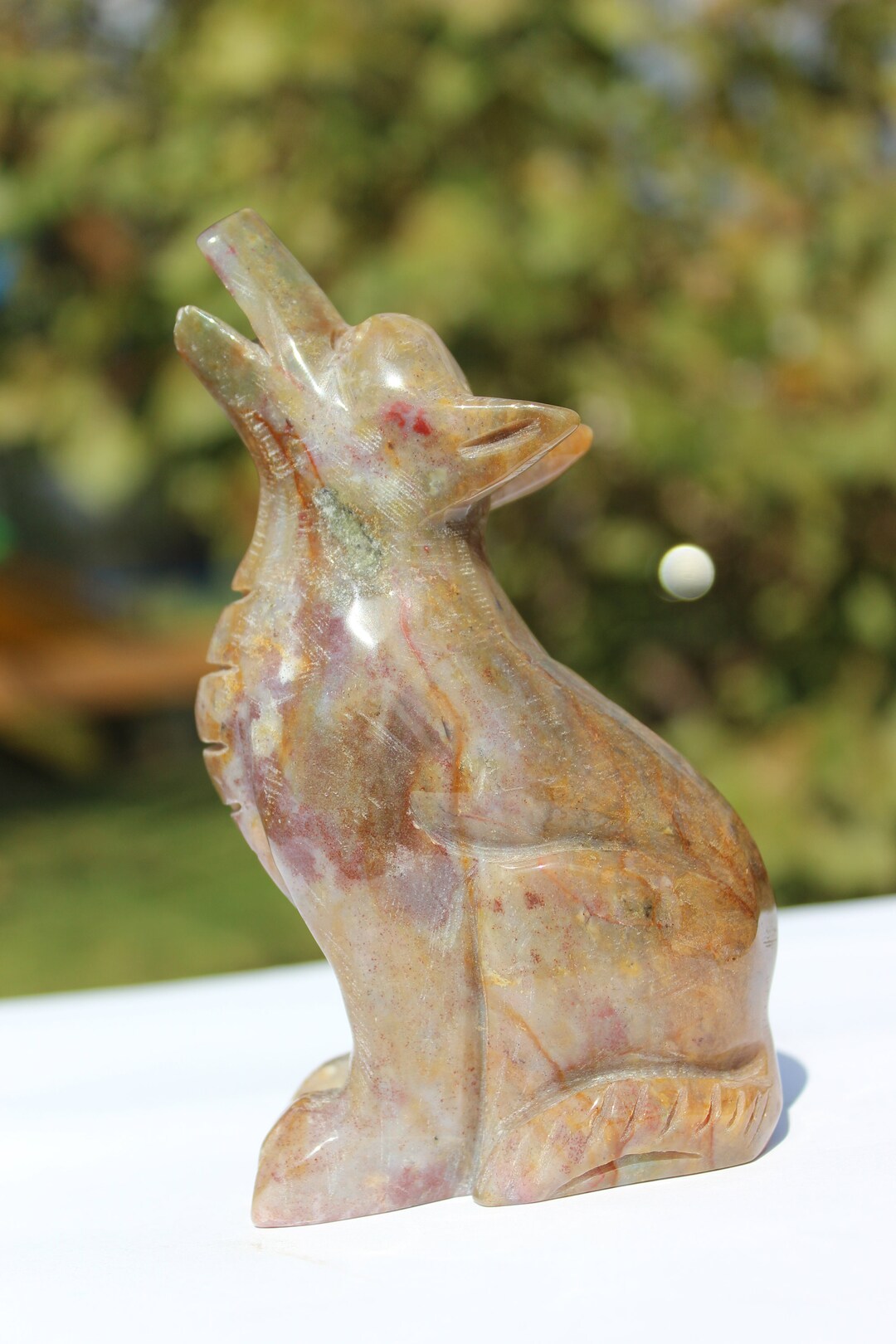 Ocean Jasper Wolf Carving - Etsy