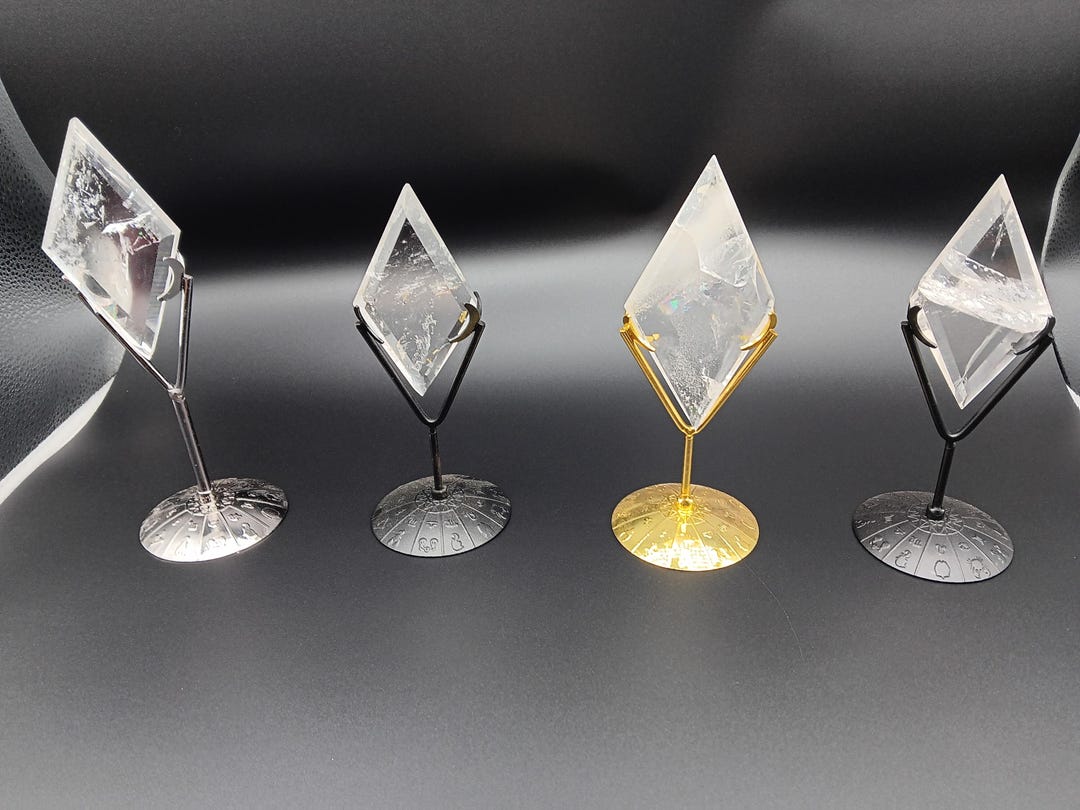 Clear Quartz Diamonds With Stands - Etsy