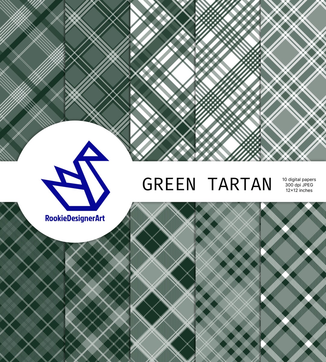 Tartan Digital Paper. Green Tartan Digital Paper. Tartan Clipart ...