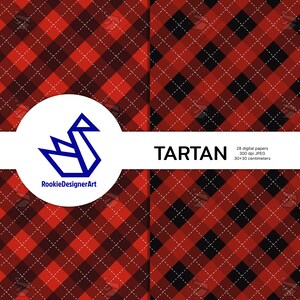 Tartan Digital Paper Clipart, Tartan Clipart, Seamless Background ...