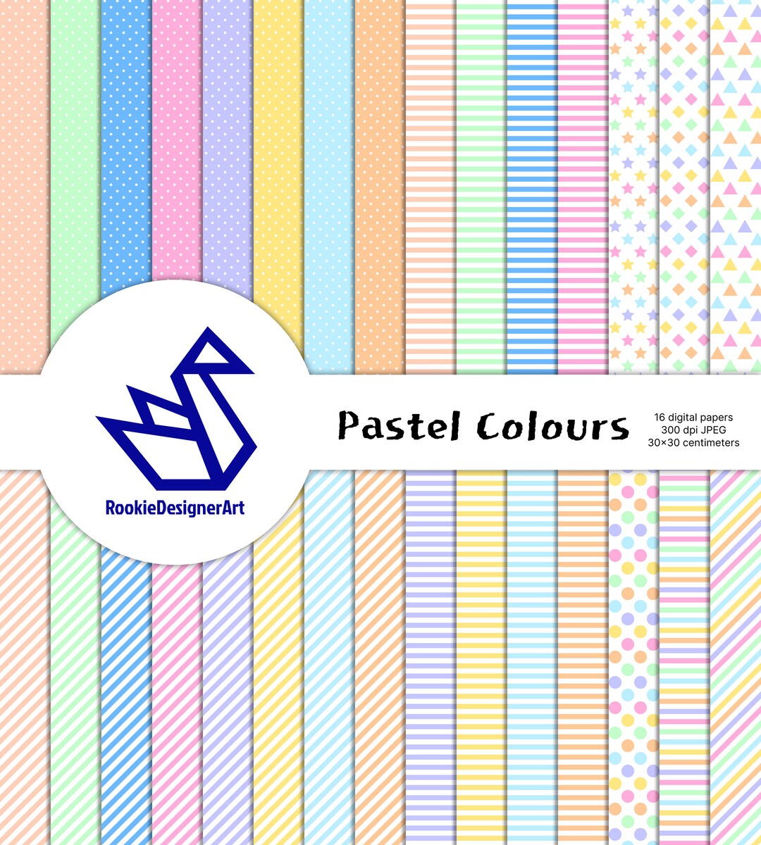 Pastel Colours Digital Paper, Pastel Colours, Seamless Pattern, Pastel ...