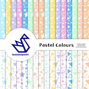 Pastel Colours Digital Paper, Pastel Colours, Seamless Pattern, Pastel ...