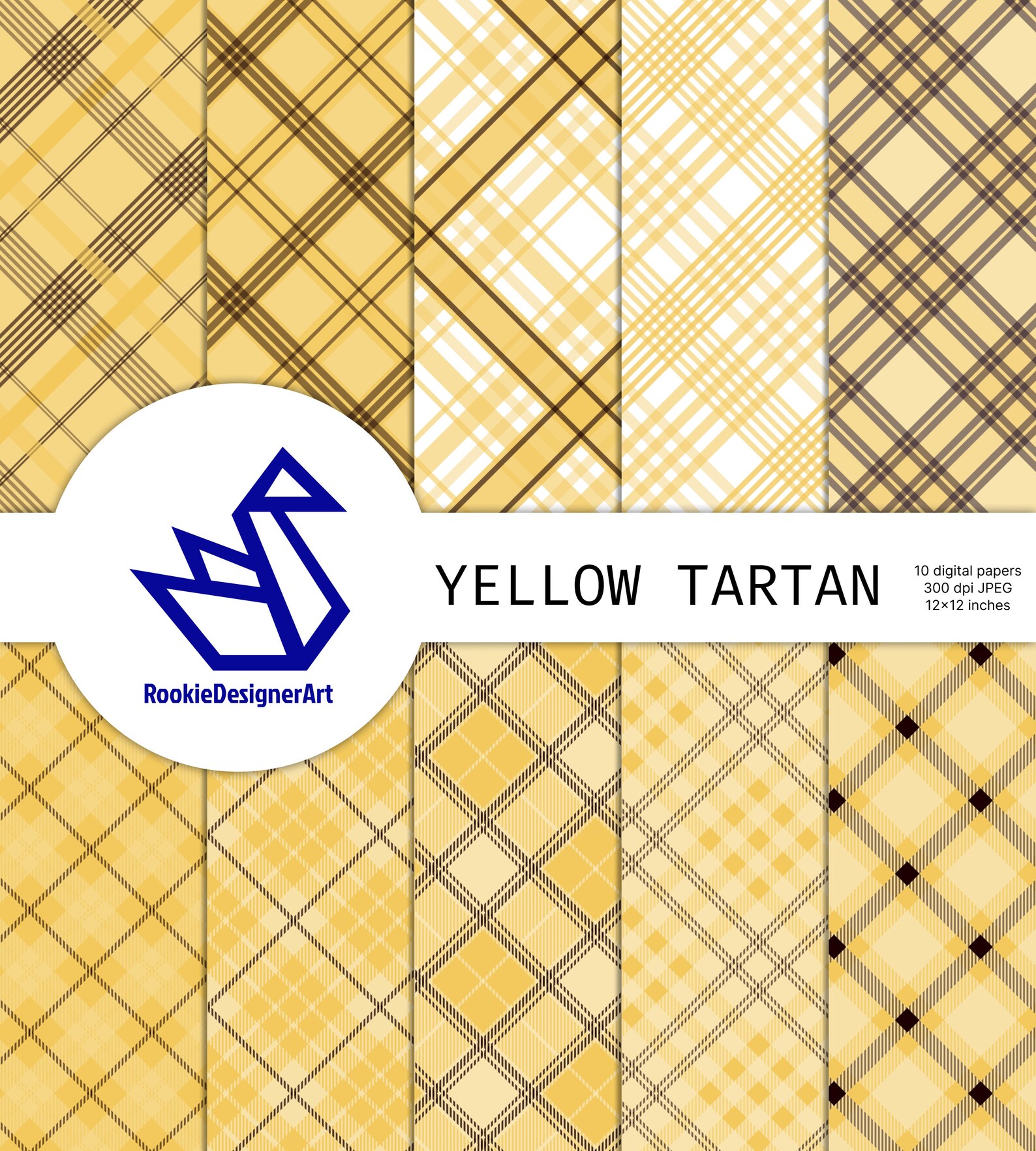 Tartan Digital Paper. Yellow Tartan Digital Paper. Tartan Clipart ...