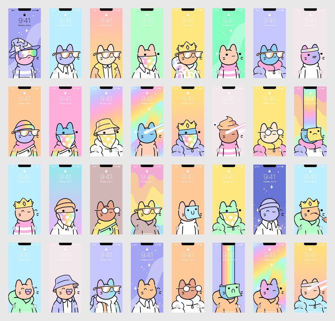 Cats Wallpaper, iPhone Wallpaper, Gradient Wallpaper, Doodle Wallpaper ...