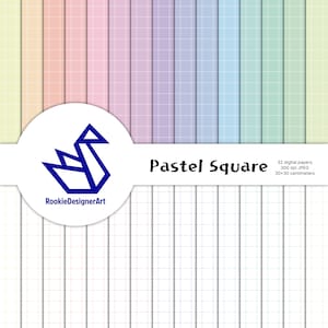 Grid Check Digital Paper, Seamless Pattern, Crosshatch Squares, Pastel ...