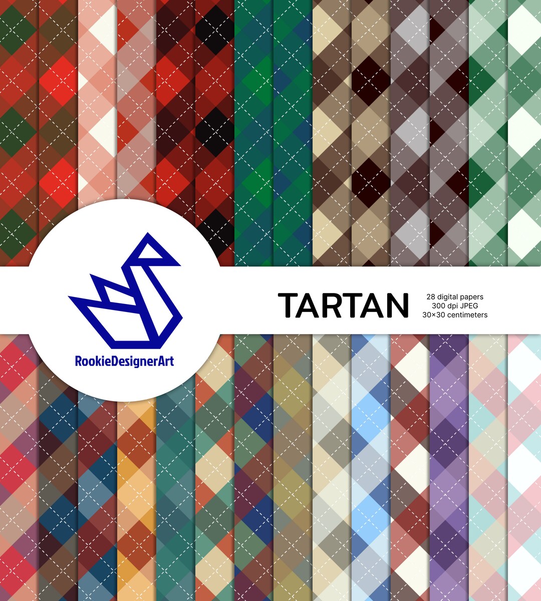 Tartan Digital Paper Clipart, Tartan Clipart, Seamless Background ...