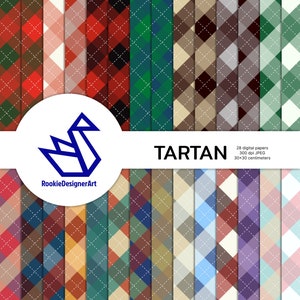 Tartan Digital Paper Clipart, Tartan Clipart, Seamless Background ...