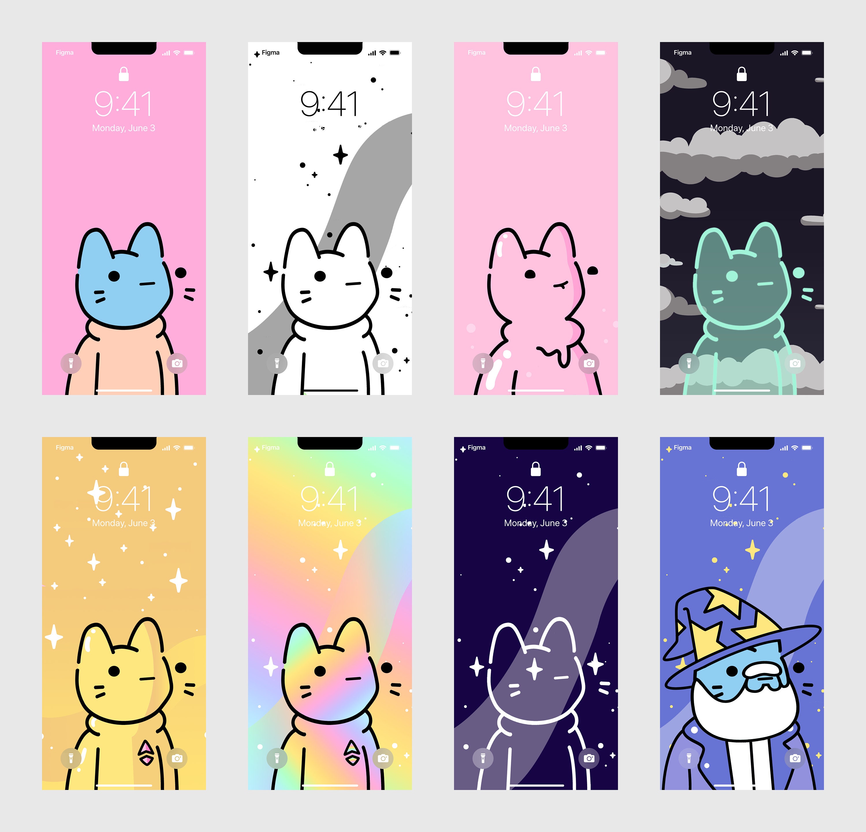 Cats Wallpaper, iPhone Wallpaper, Gradient Wallpaper, Doodle Wallpaper ...
