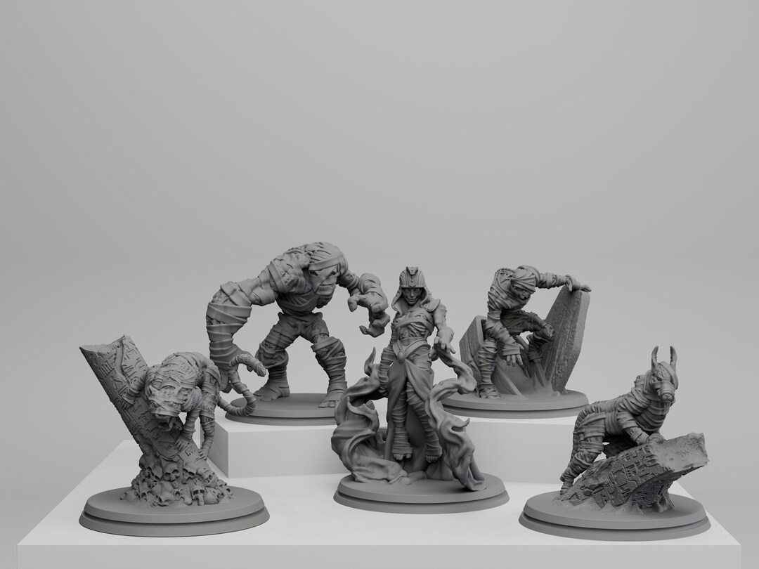Reanimated Mummies | 3D Printed DND Encounter Set | 5 X Resin Minis ...
