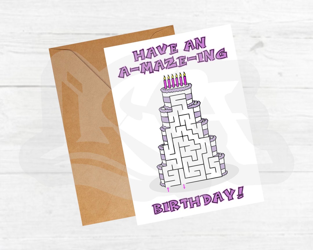 Printable Birthday Card Maze Card Birthday Girl Gifts Printable Cards ...