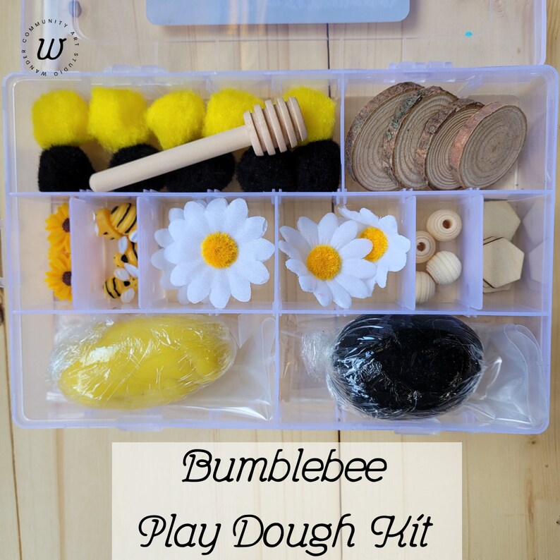 Bumblebee Play Dough Kit Homemade Playdough Sensory Activity - Etsy