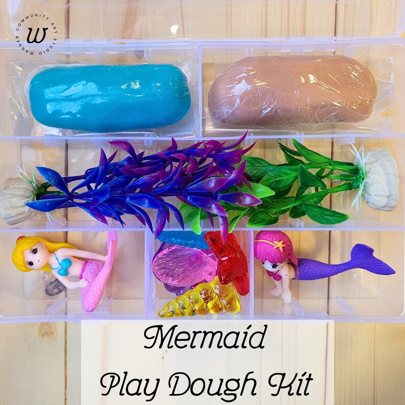Mermaid Play Dough Kit Homemade Playdough Sensory Activity - Etsy
