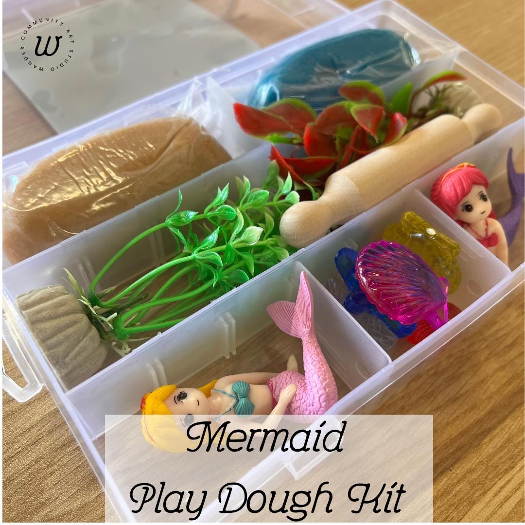 Mermaid Play Dough Kit - Homemade Playdough Sensory Activity - Etsy