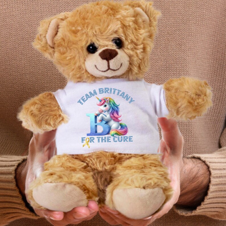 Personalized Childhood Cancer Teddy Bear for Girl, Custom Childhood ...