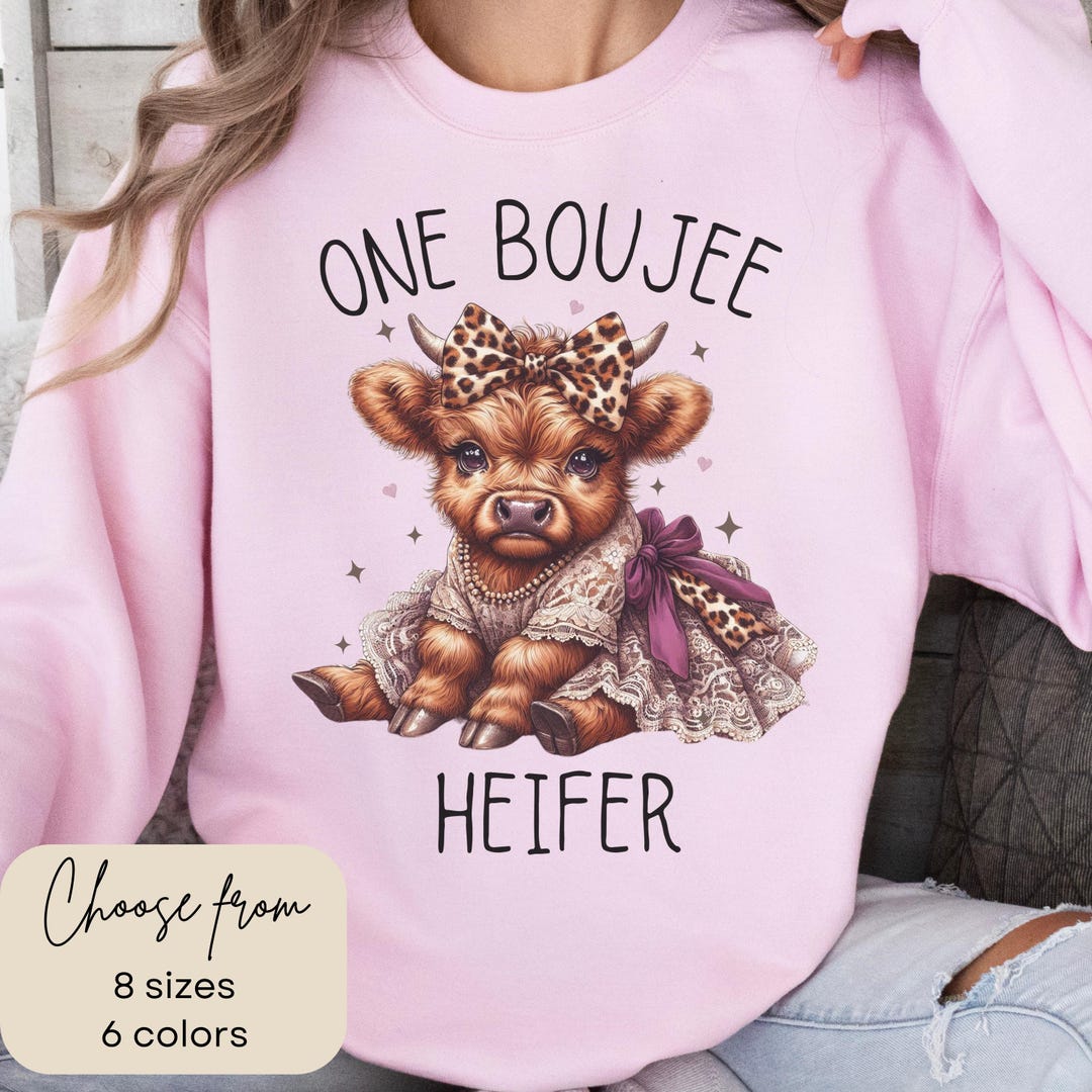 Boujee Valentine Sweatshirt, Highland Cow Valentine Shirt, Coquette Valentine Sweatshirt ...