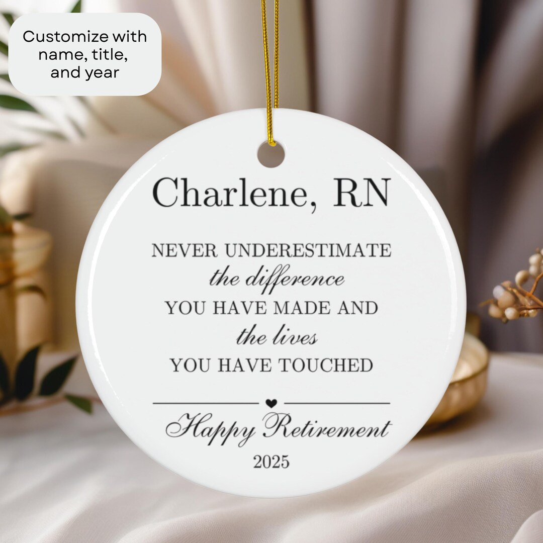 Personalized Nurse Retirement Ornament, Ceramic Keepsake Gift - Etsy