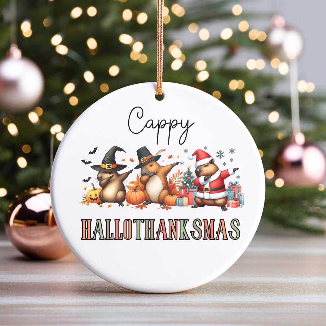 Capybara Ornament, Hallothanksmas Ornament, Capybara Gifts, Funny ...