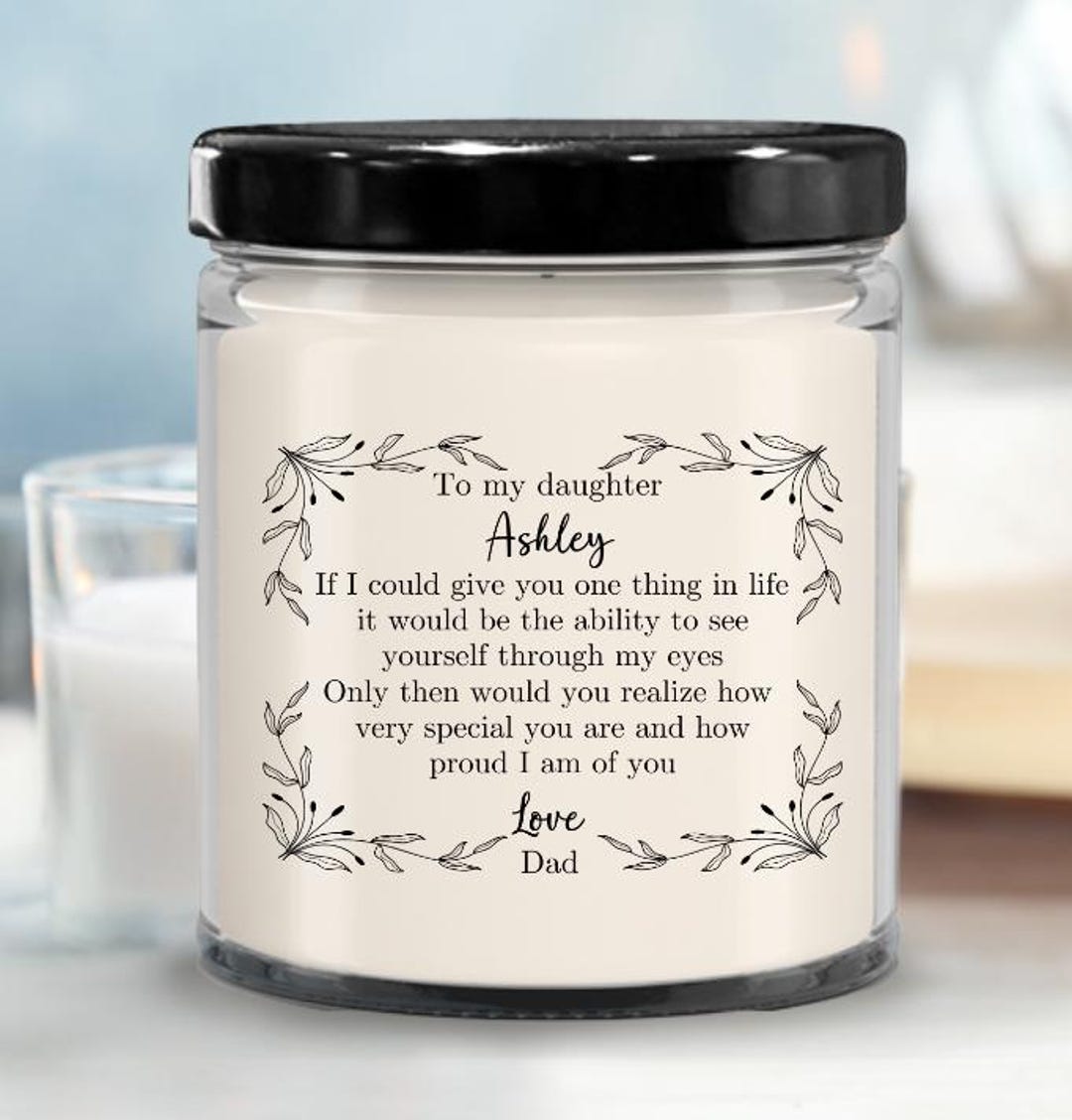 Personalized Daughter Candle, Custom Daughter Candle, Father Daughter ...