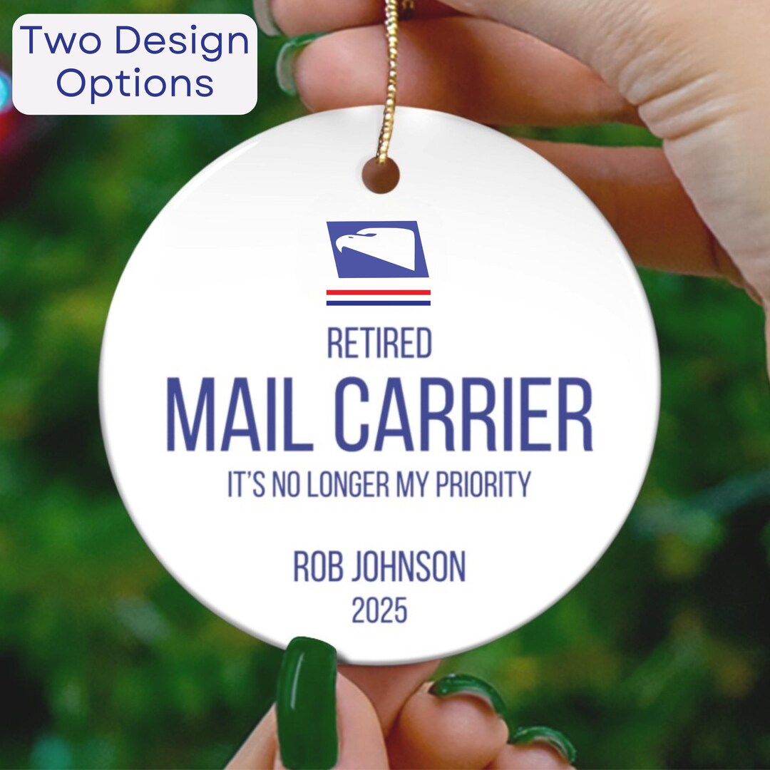 Retired Mail Carrier Ornament, Custom Mailman Retirement, Mailman Gift ...