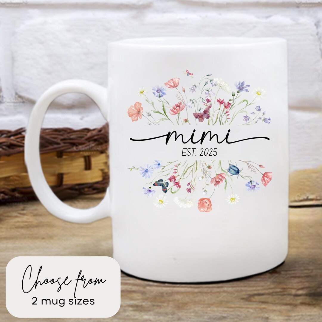 Floral Mimi Coffee Mug, Grandma Birthday Gift - Etsy