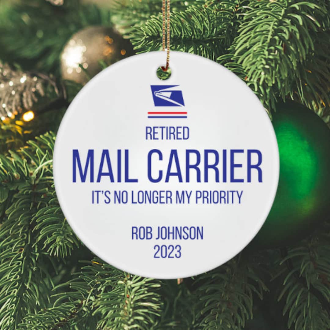 Retired Mail Carrier Ornament, Custom Mailman Retirement, Mailman Gift ...