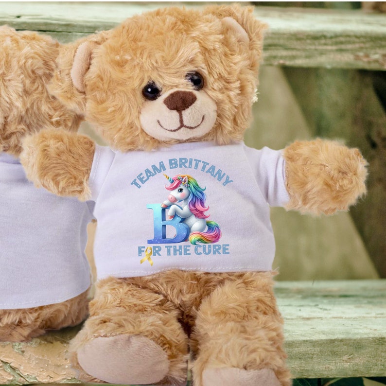 Personalized Childhood Cancer Teddy Bear for Girl, Custom Childhood ...