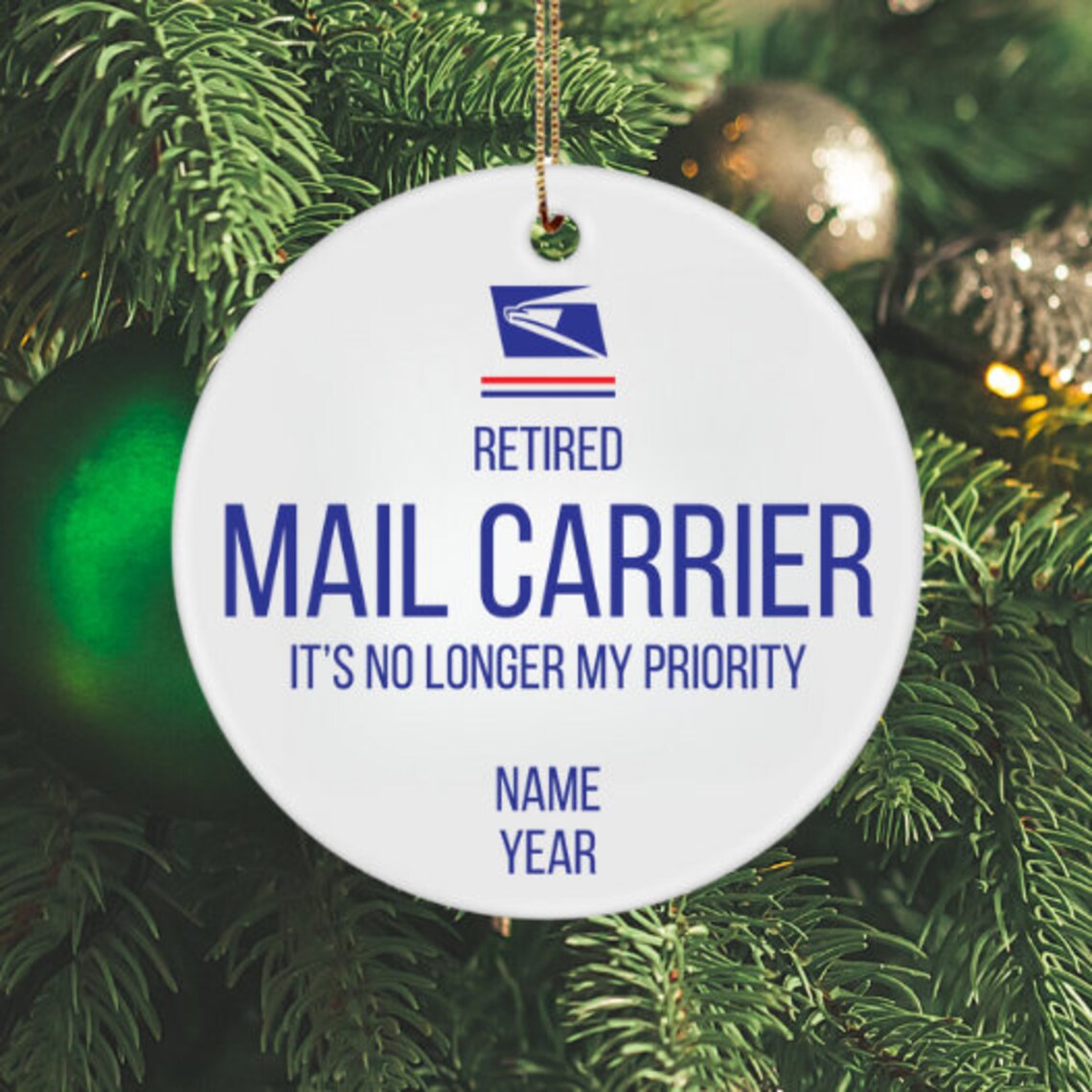 Retired Mail Carrier Ornament, Custom Mailman Retirement, Mailman Gift ...