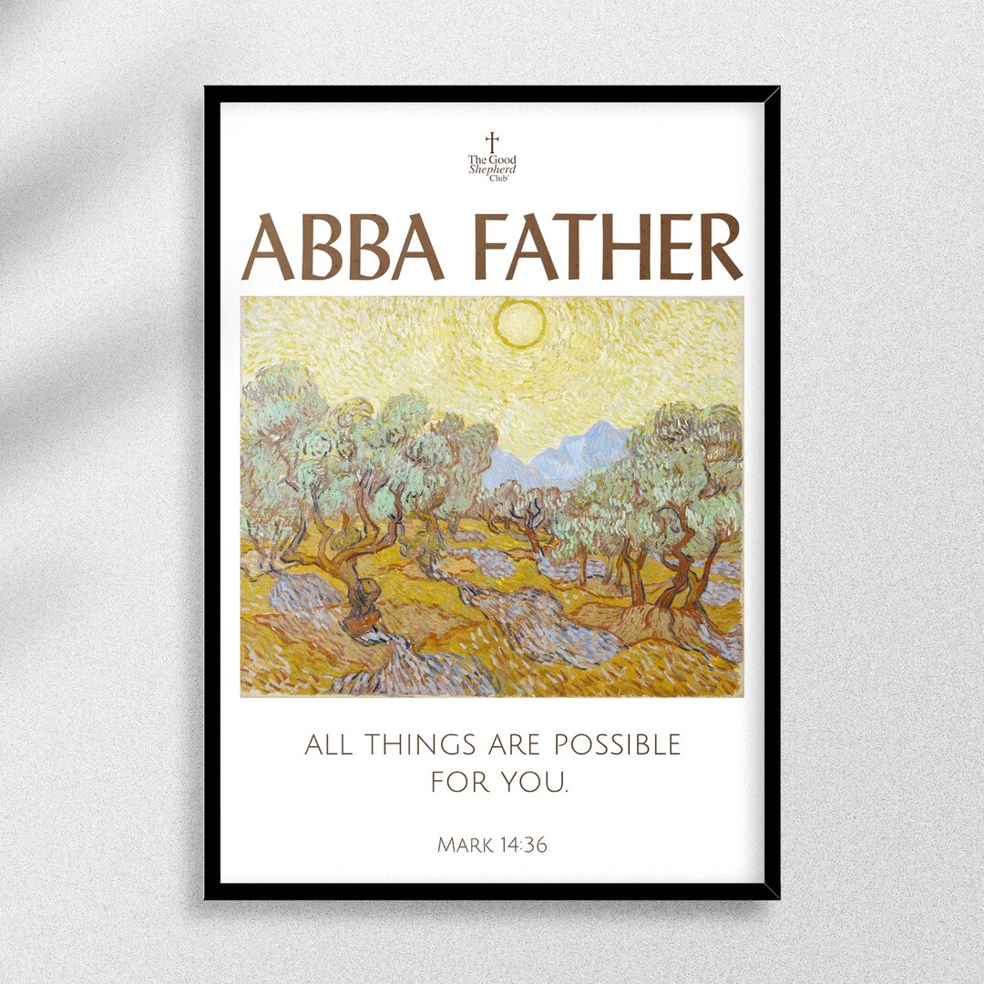 DIGITAL POSTER | Abba Father | Modern Christian Print | Bible Verse ...