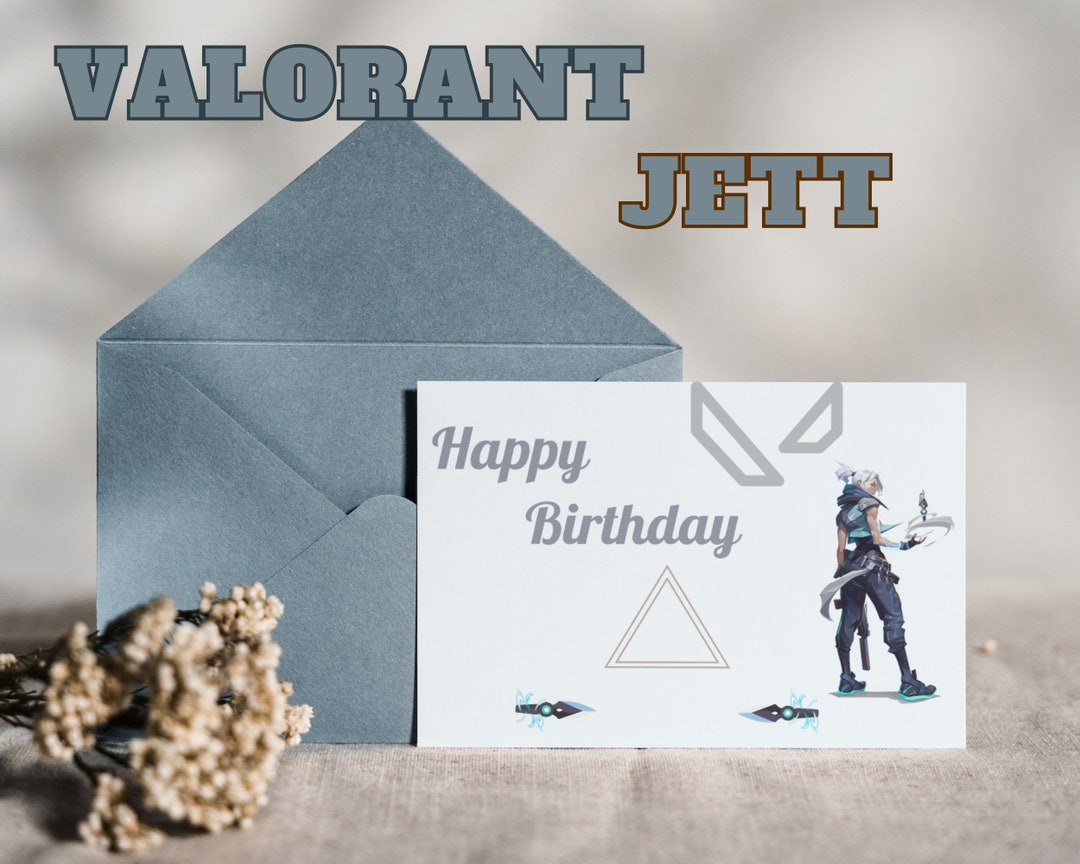 Valorant Jett Themed Birthday Card/two Colours - Etsy