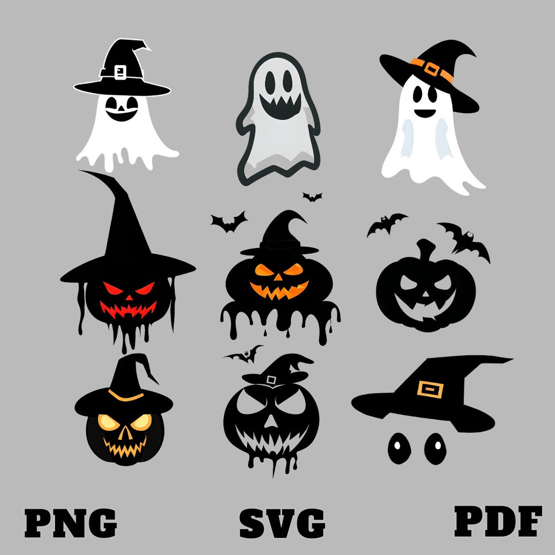 Halloween Scary SVG Bundle, Halloween Ghost and Pumpkın Printable Svg ...