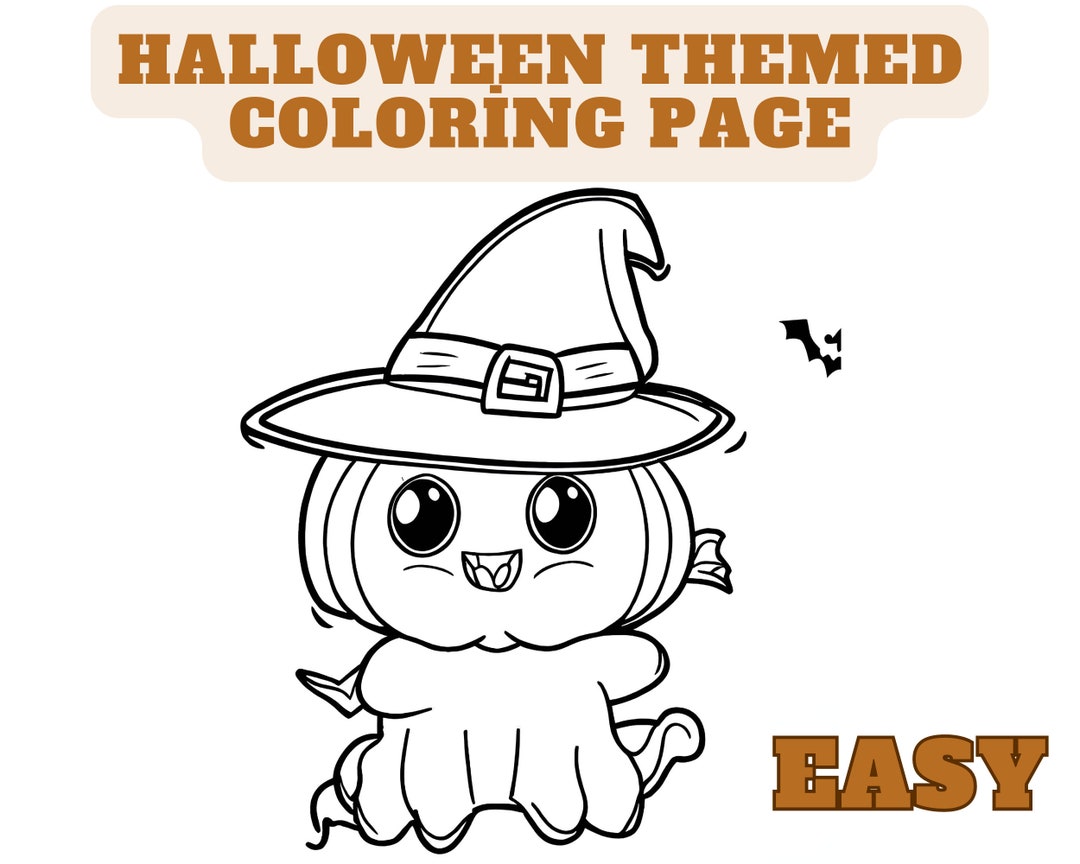 Halloween Pumpkın Ghost Coloring Page and Sticker, Create Your Own ...