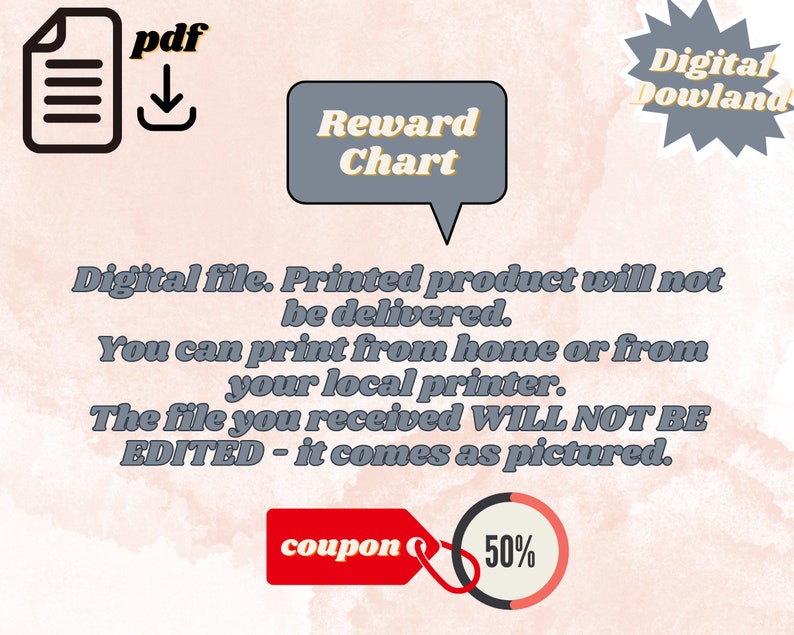 Printable Nature Themed Award Chart Child Behavior Chart Instant ...