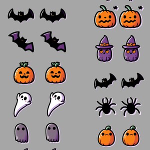 Halloween Cute Stickers Bundle Stickers Pdf Download - Etsy