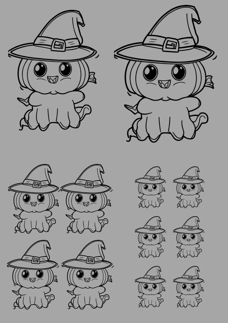 Halloween Pumpkın Ghost Coloring Page and Sticker, Create Your Own ...