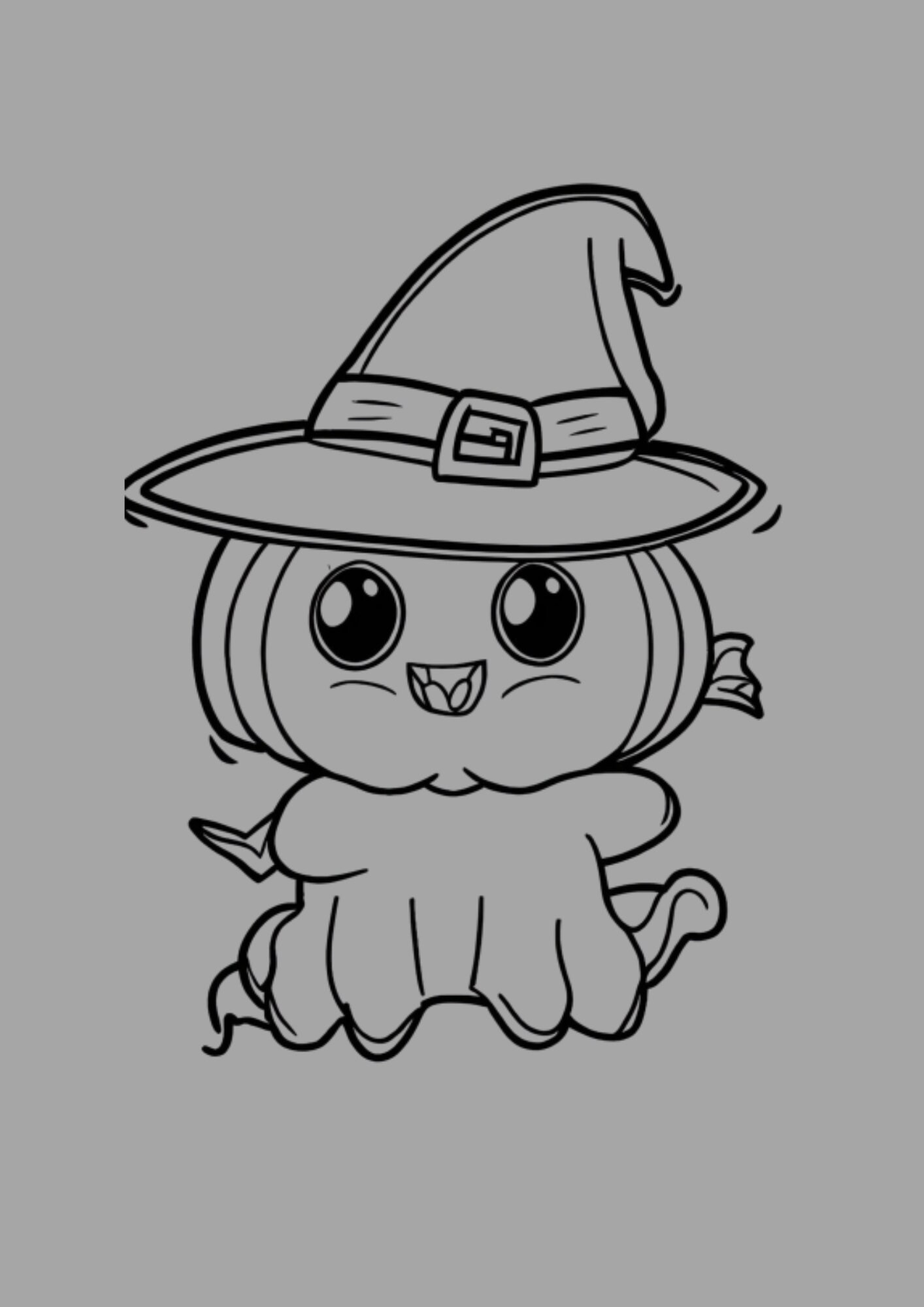 Halloween Pumpkın Ghost Coloring Page and Sticker, Create Your Own ...