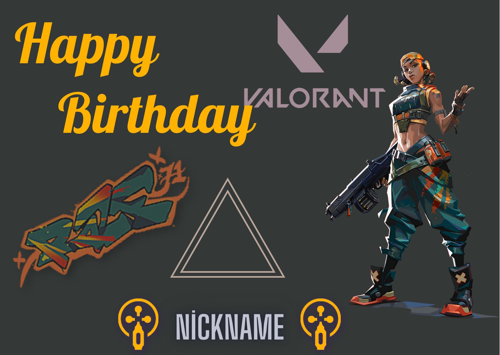 Valorant Raze Themed Birthday Card / Printable Card - Etsy