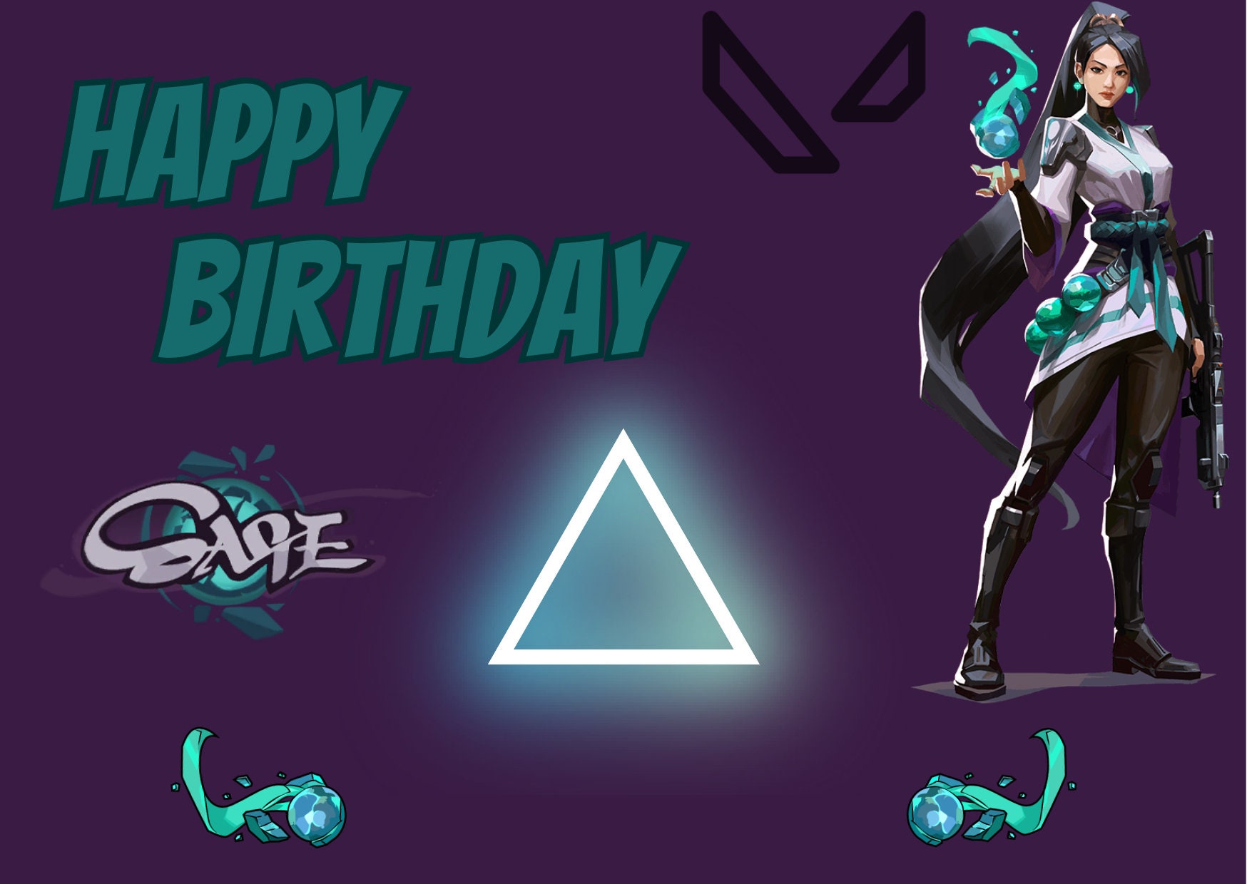 Valorant Sage Themed Birthday Card , Printable Valorant Birthday Card ...