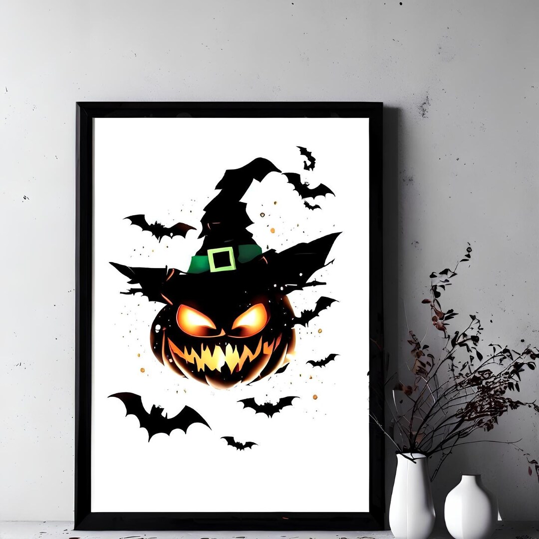 Halloween Pumpkın Wall Decor Printable Halloween Art Print - Etsy