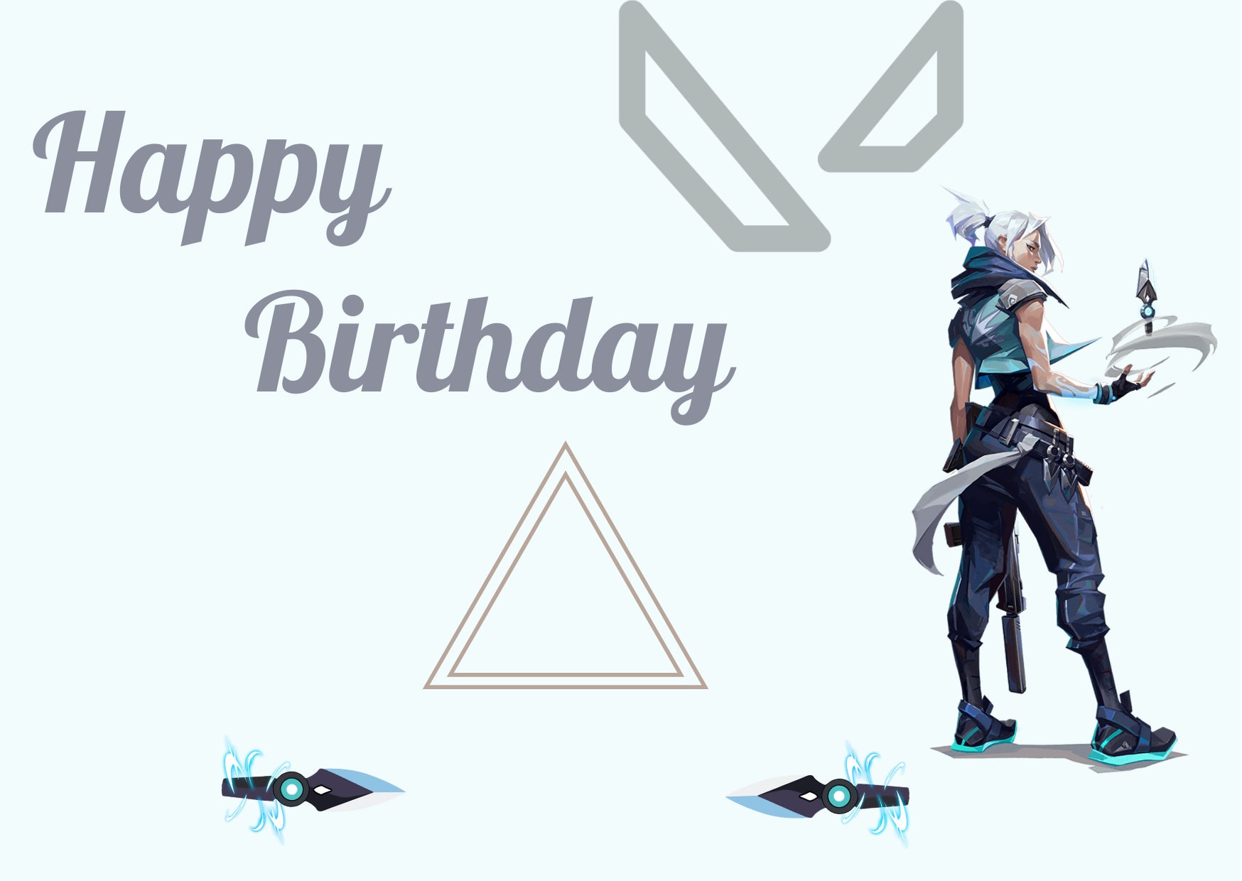 Valorant Jett Themed Birthday Card/two Colours - Etsy