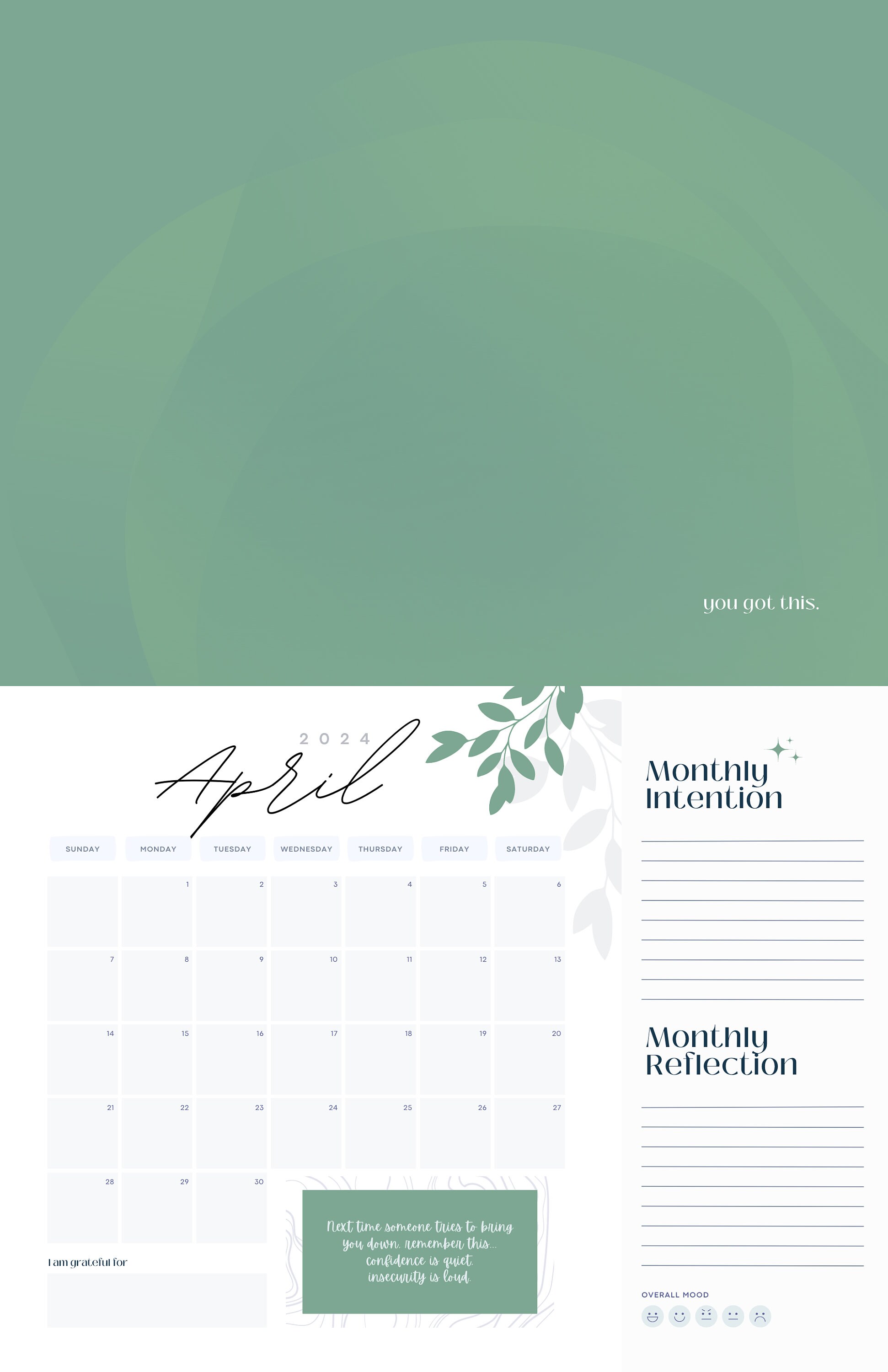 2024 Monthly Planner Canva Template - Etsy