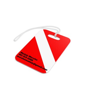 Personalized for Madaly Diver Down Flag Luggage Tags, Scuba Diver Bag ...