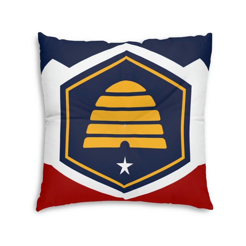 Utah Beehive New State Flag Tufted Floor Pillow, Square - Etsy