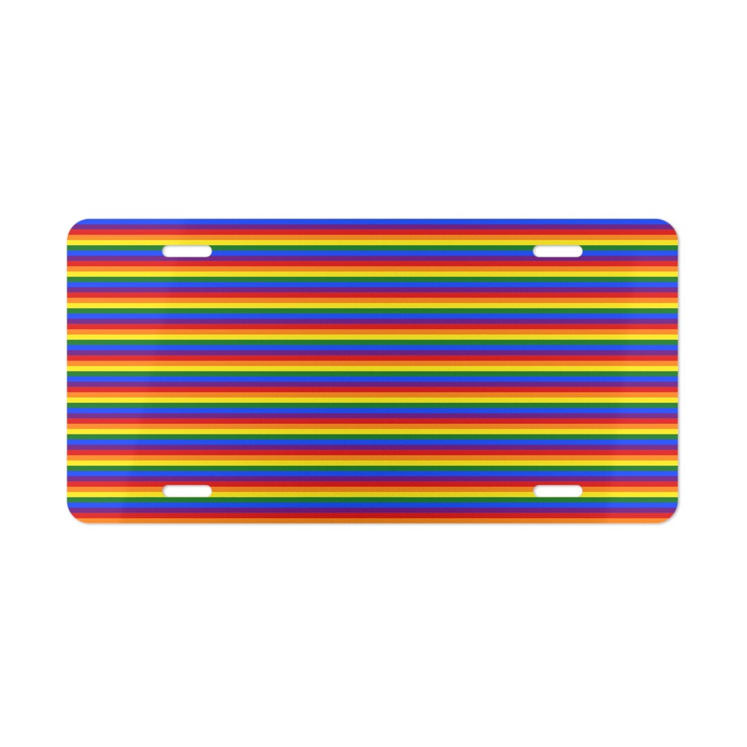 Rainbow Pride Flag Car Plate Tag - Etsy