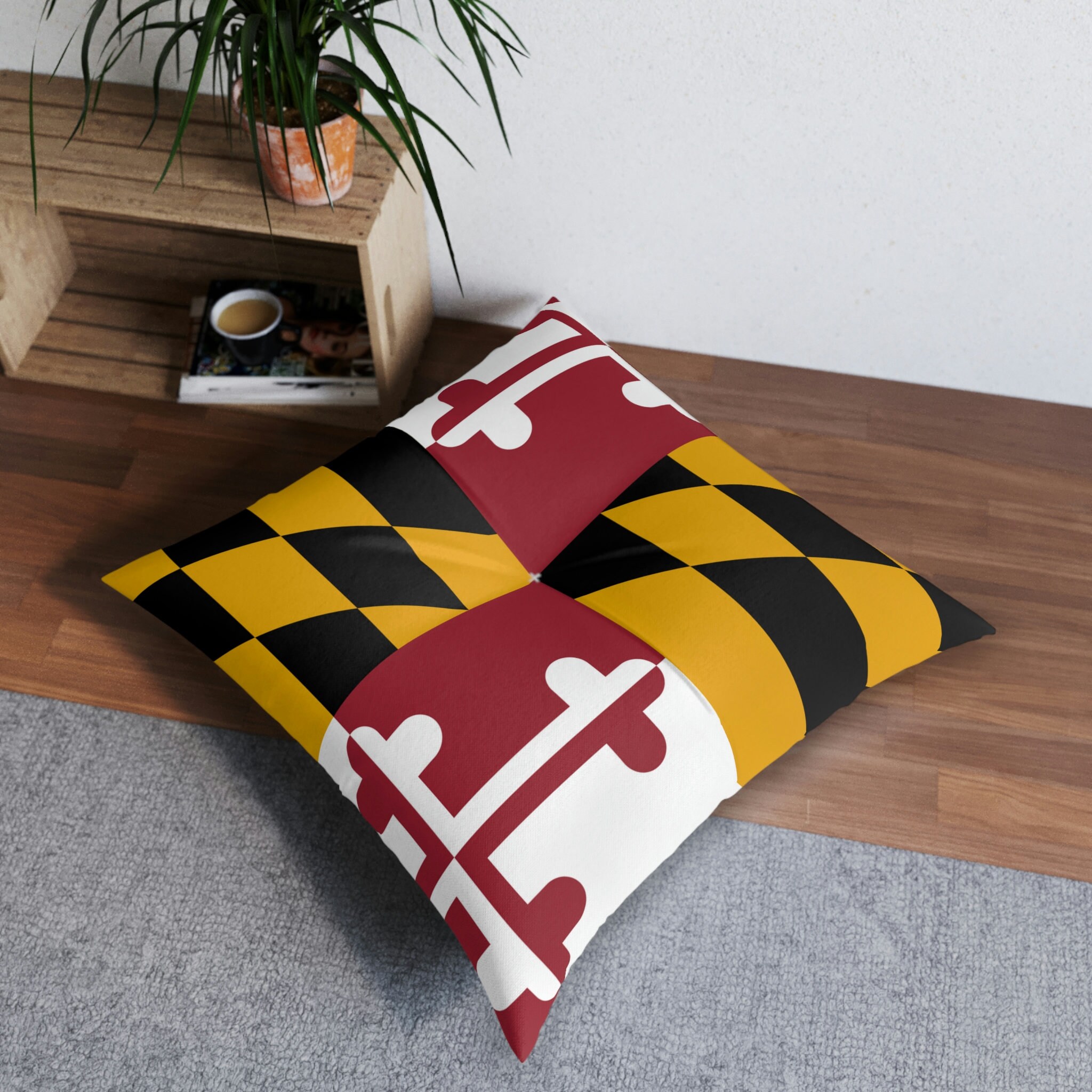 Maryland Flag Tufted Floor Pillow, Square - Etsy