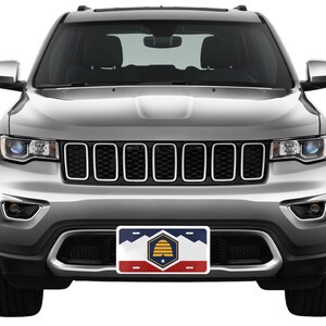 Utah Beehive State Flag Car Plate Tag - Etsy