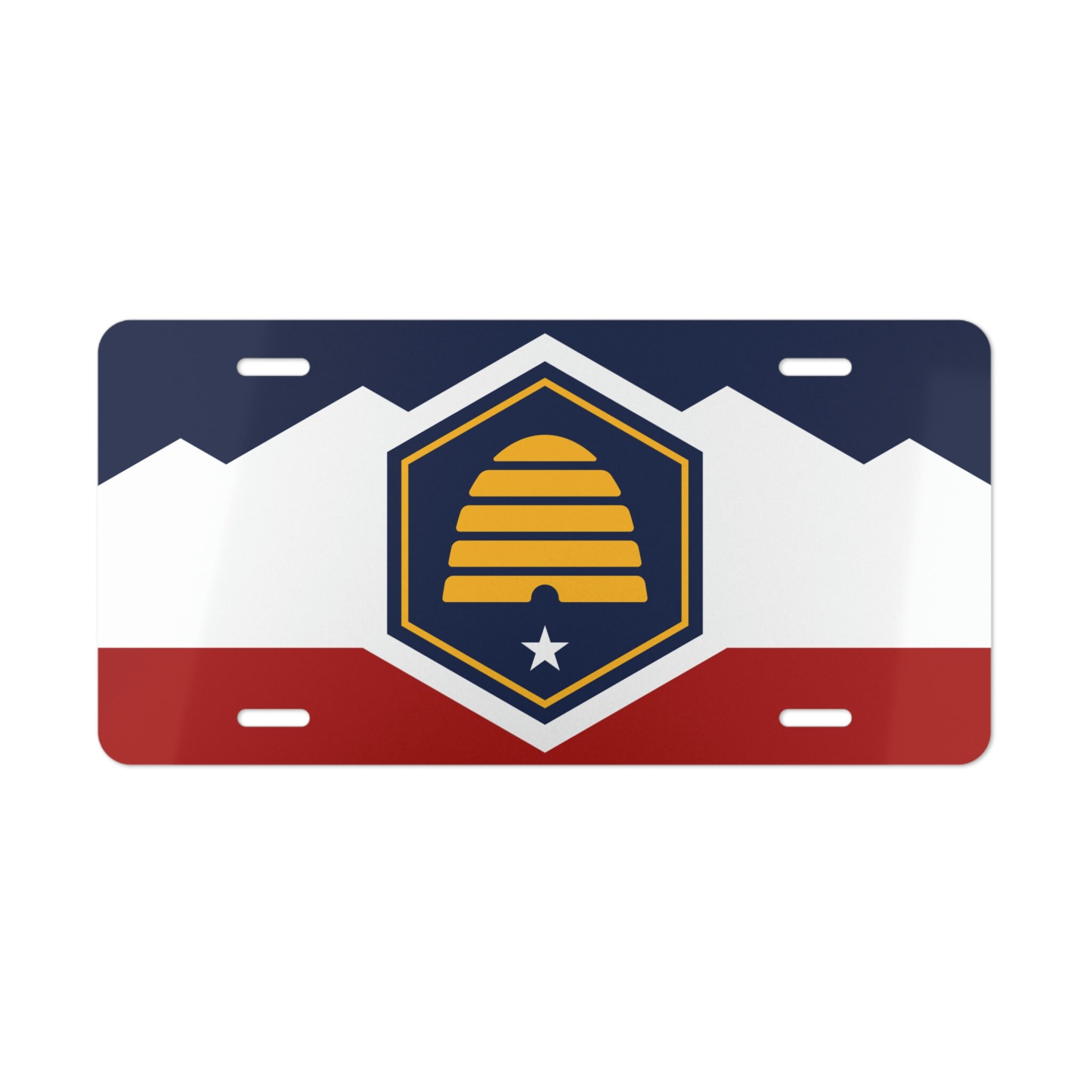 Utah Beehive State Flag Car Plate Tag - Etsy