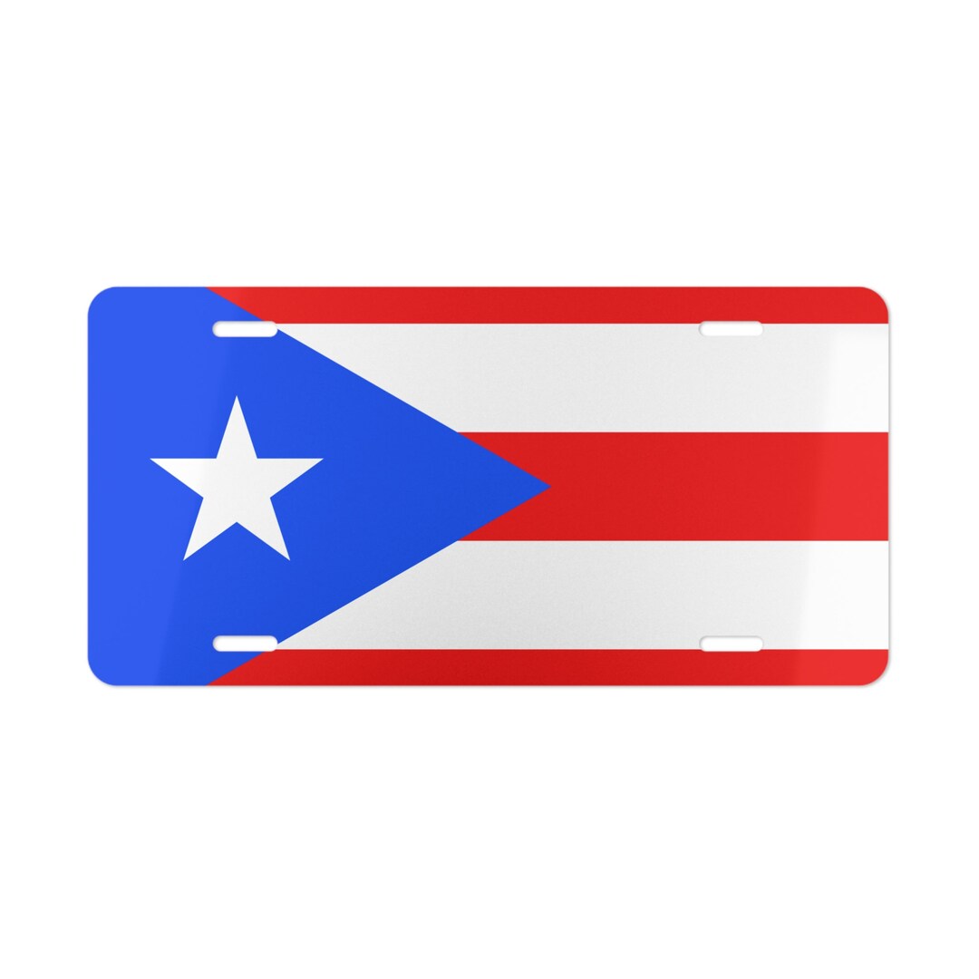 Puerto Rico Flag Car Plate Tag - Etsy