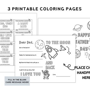 Father’s Day Card From Kids. Space Themed Handprint Art, Fill in the ...