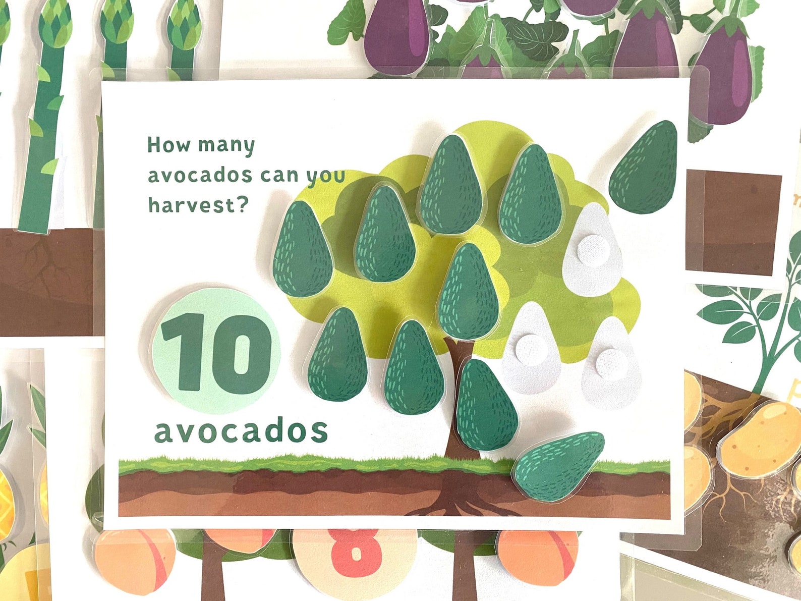 Count and Match Fruits and Vegetables. Learn to Count. Harvest and ...