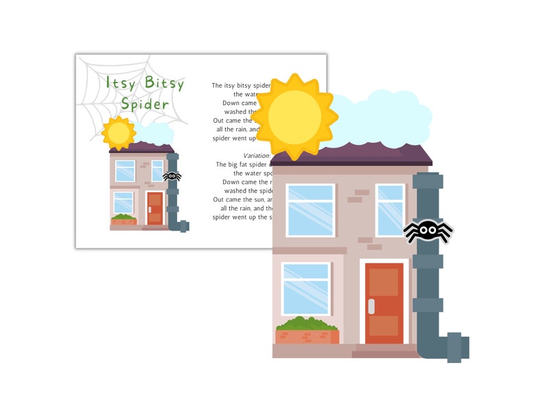Itsy Bitsy Spider Printable Props. Nursery Rhymes Baby - Etsy
